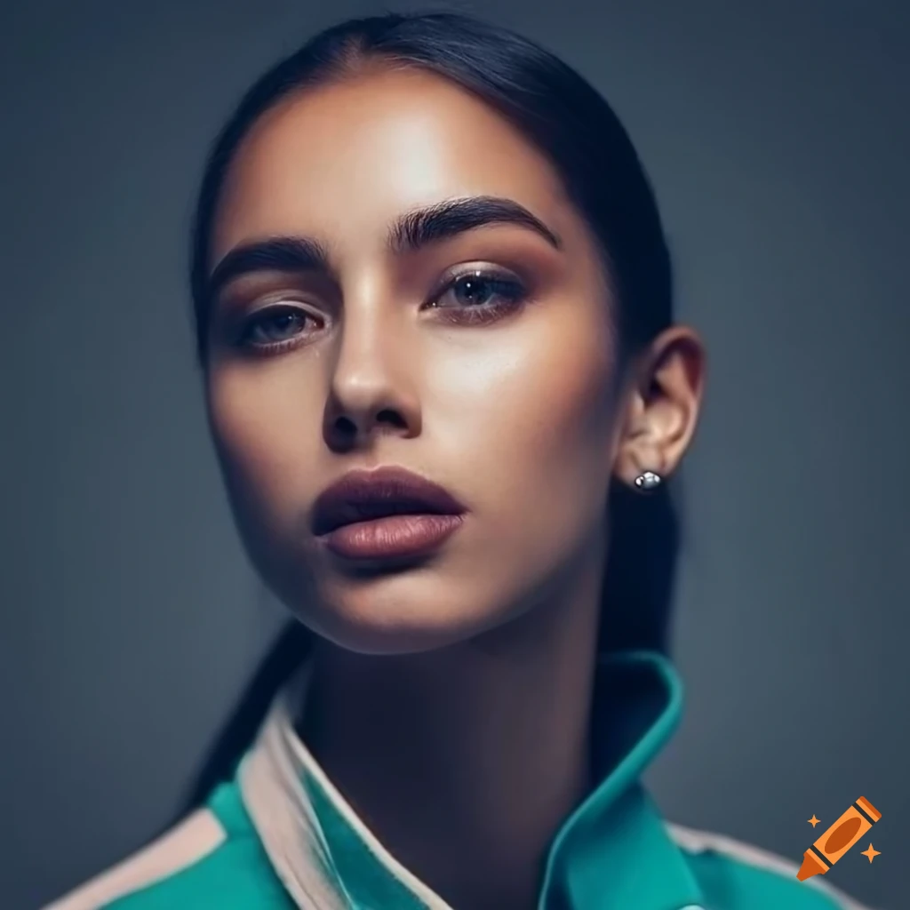 Portrait of a young Italian model for high-end fashion campaign on Craiyon