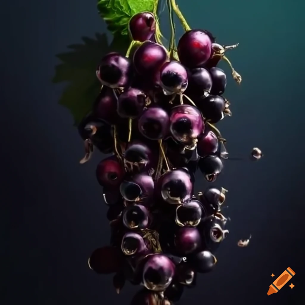 Hyper-realistic art of blackcurrant