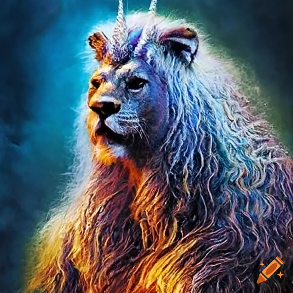 Artistic depiction of dillon e.t. as a unicorn lion on Craiyon