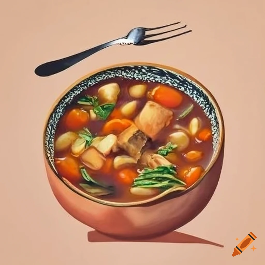 Stylish print of a plate of vegetable stew on Craiyon