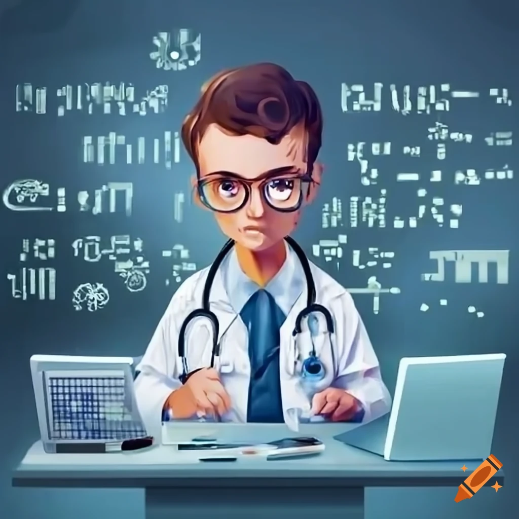 Doctor coding with focus and determination