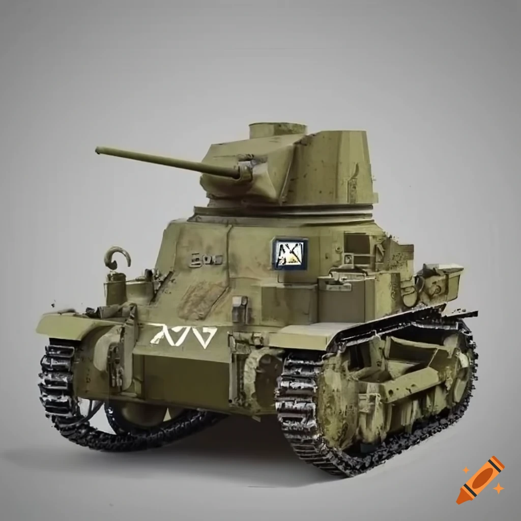 Image of a ww2-era light tank with tall turret and wide tracks on Craiyon
