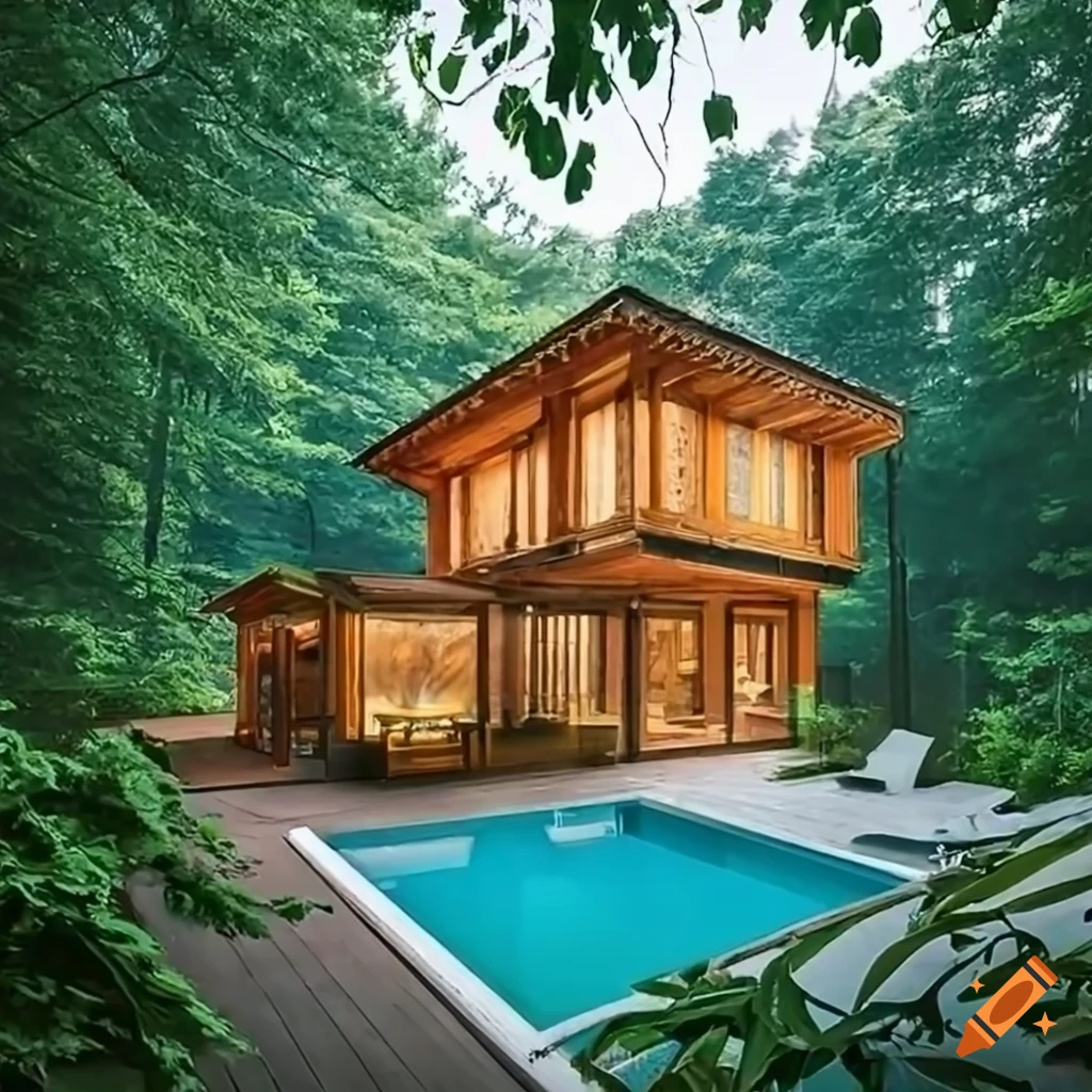Hidden mountain villa on Craiyon
