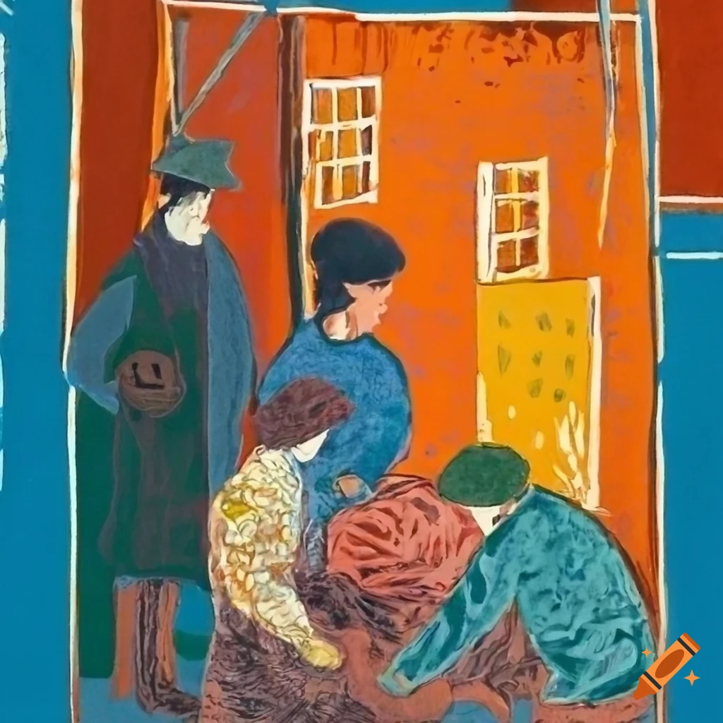 Collage artwork inspired by Jan Voss and Pierre Bonnard on Craiyon