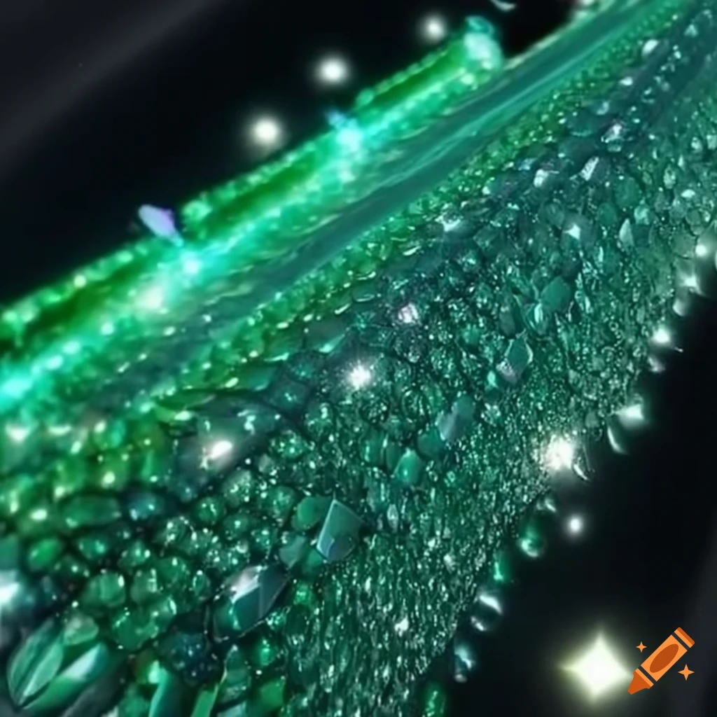 Hyper realistic artwork of a mermaid with emerald and diamond scales on ...