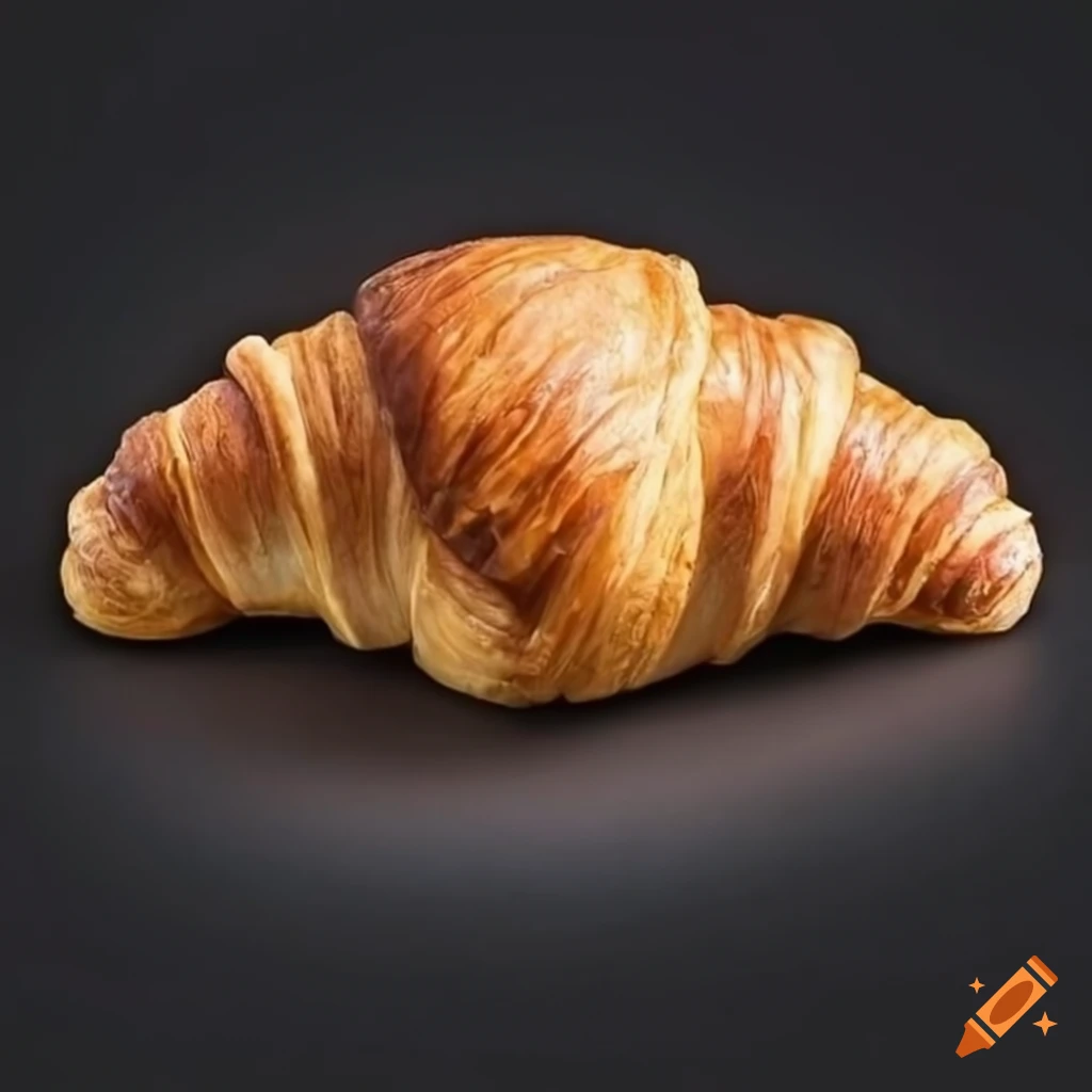 Hyper-realistic artwork of a croissant on Craiyon