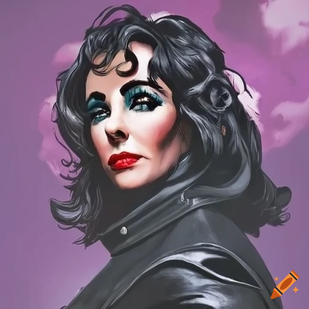 Comic book panel featuring elizabeth taylor and time fusion on Craiyon