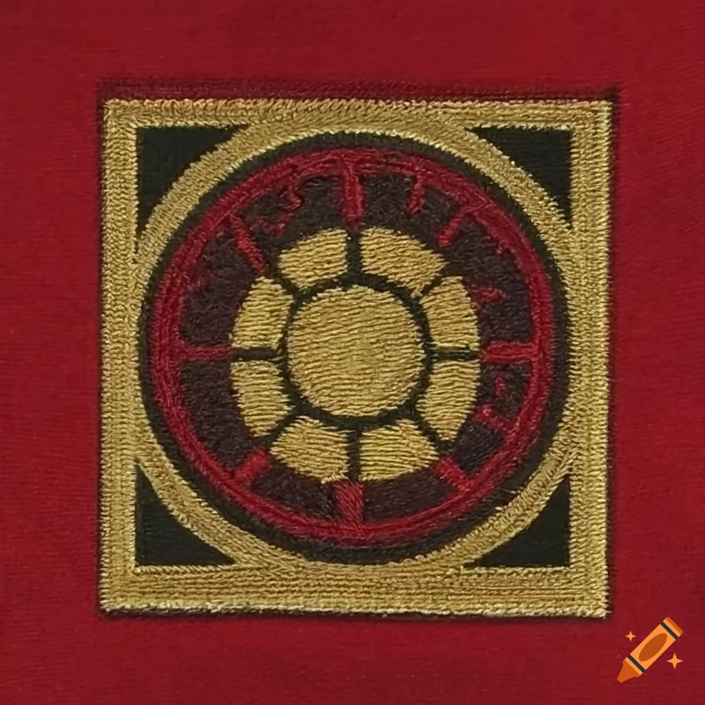 Gold first order symbol on red fabric