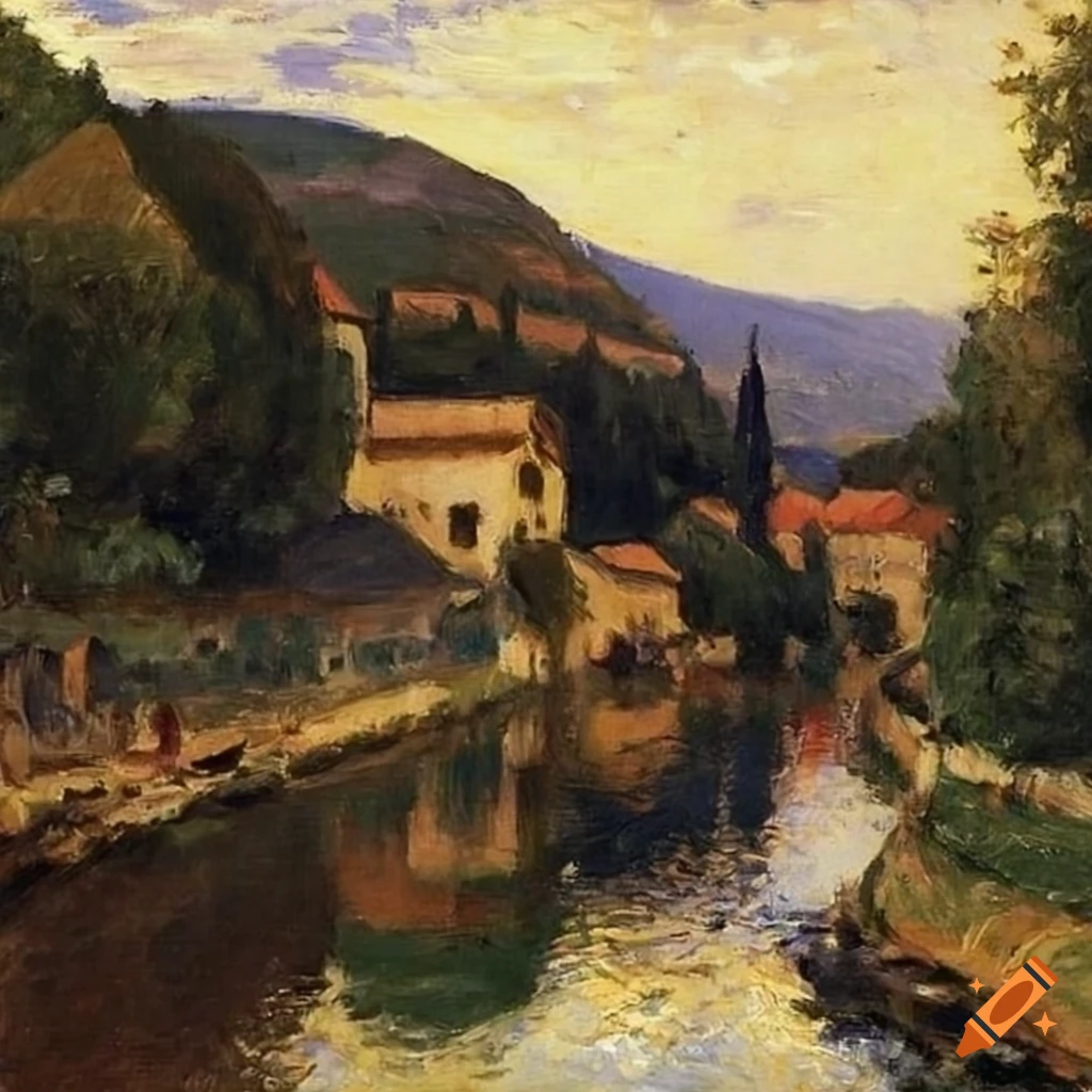 Landscape painting of bosnian hills on Craiyon