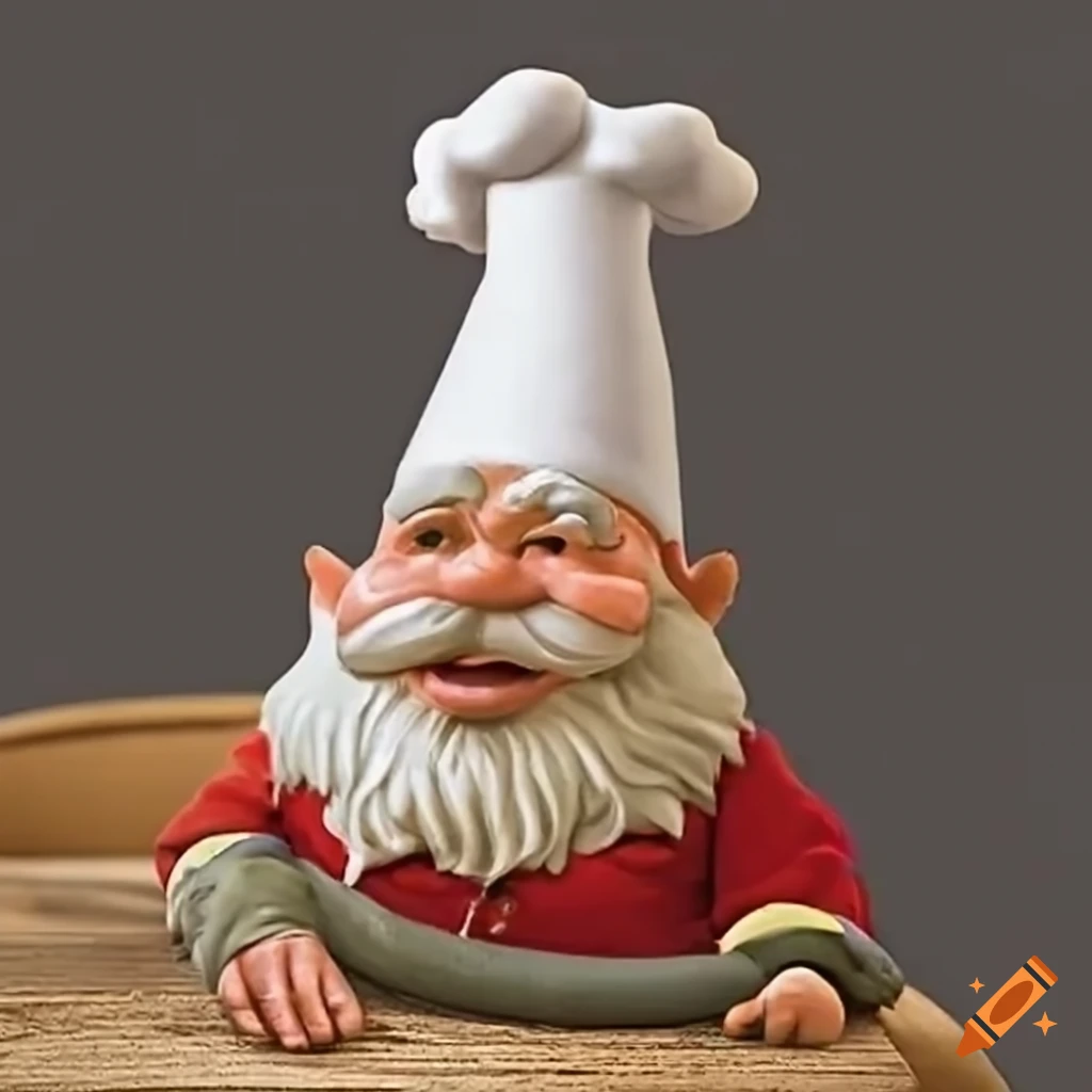 Illustration of a gnome chef in action on Craiyon