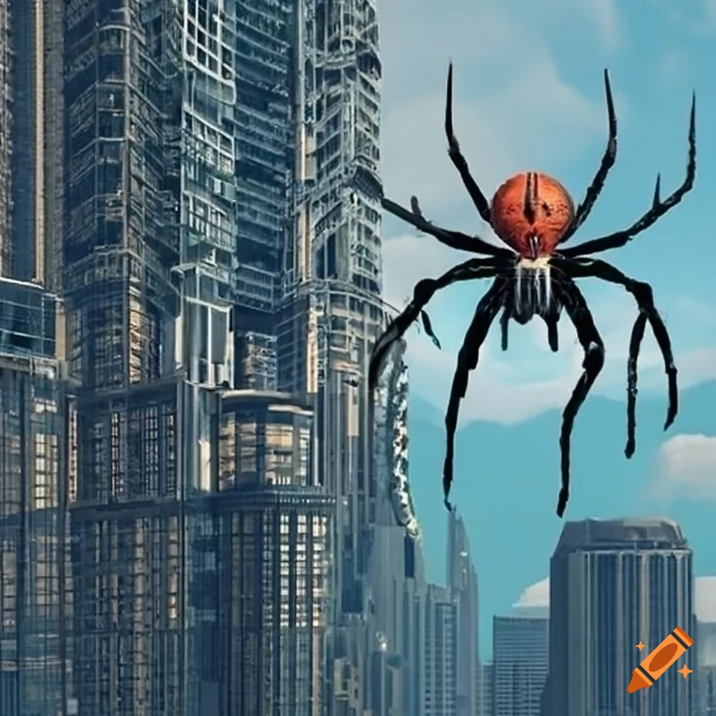 Image of spiders building webs on Craiyon