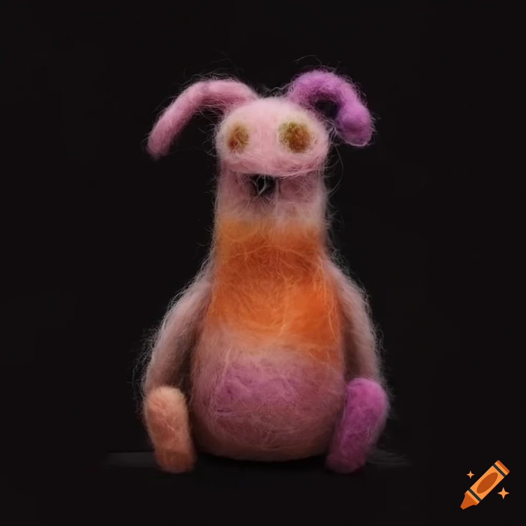 Adorable felted wool creatures in halloween costumes