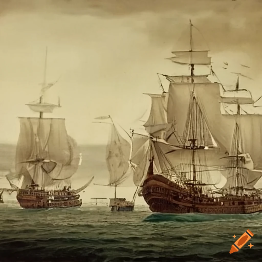 Spanish fleet during colonial times on Craiyon