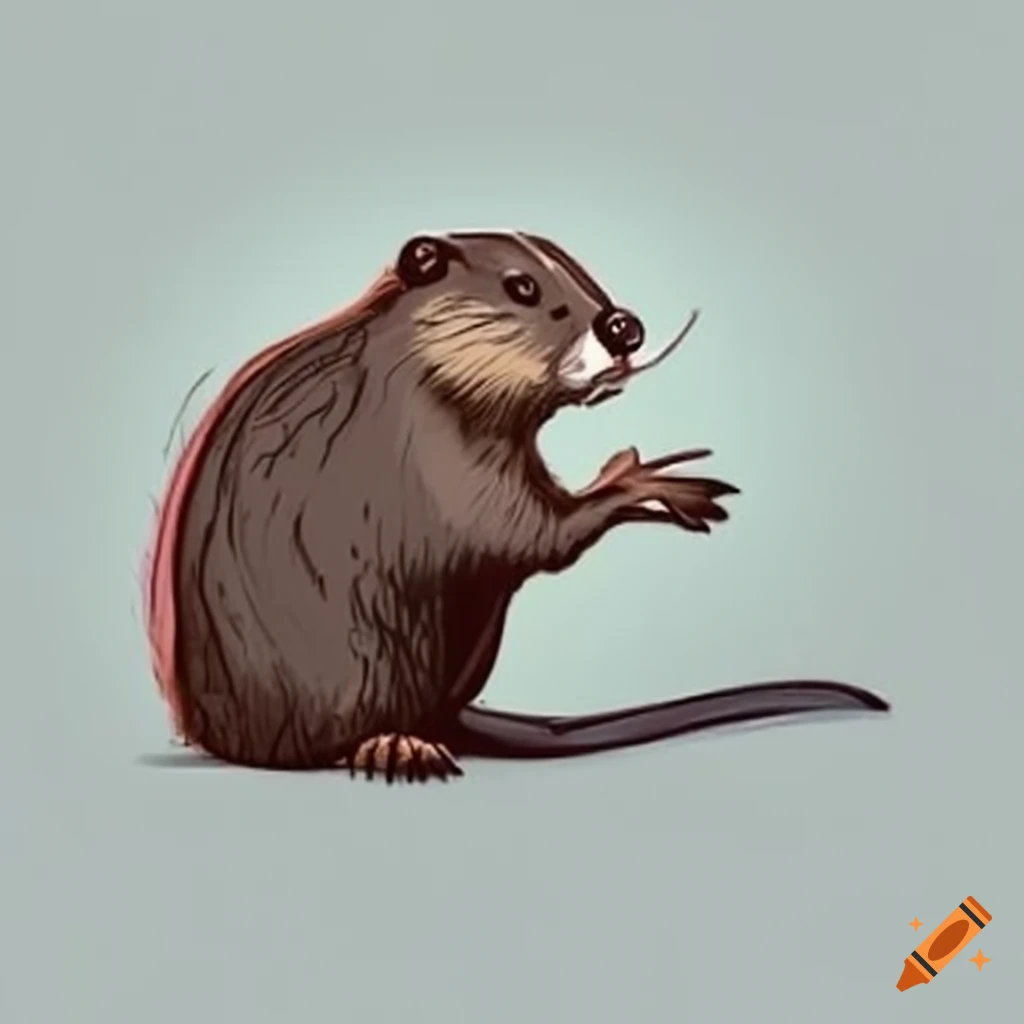 Sideways view of a beaver