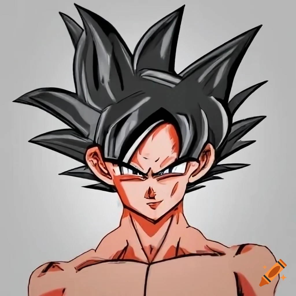 Close-up of goku's face on Craiyon