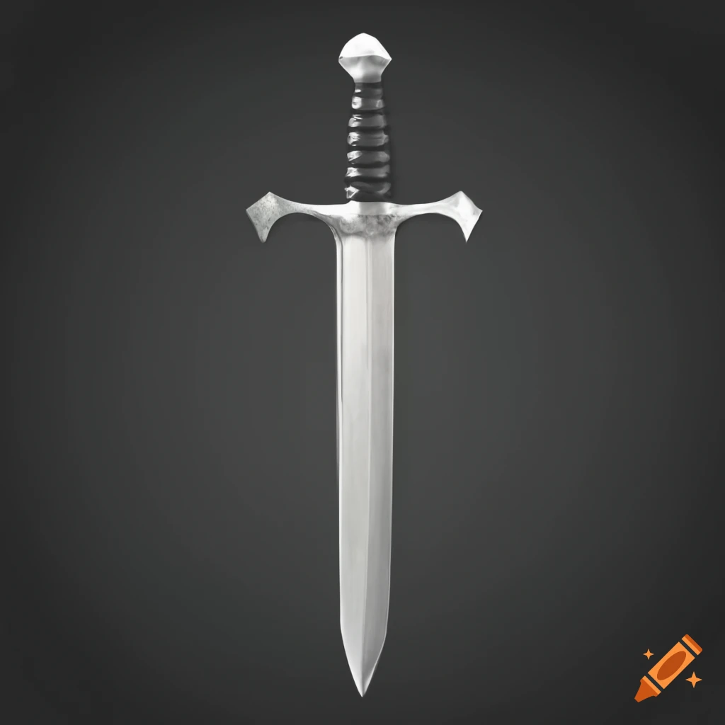 Black and white dagger illustration on Craiyon