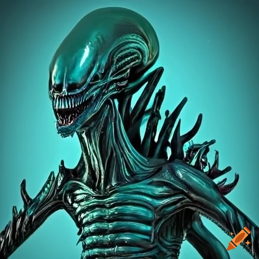 Teal colored xenomorph