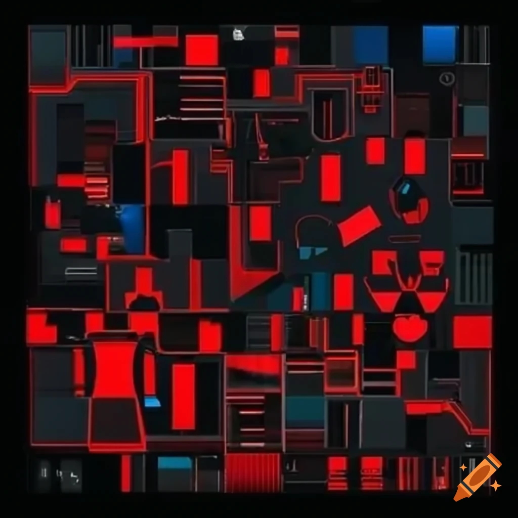 Red and black design for advanced manufacturing training on Craiyon