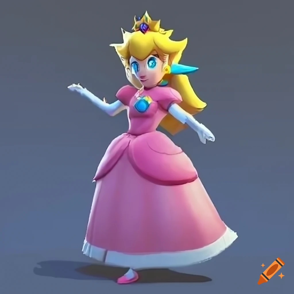 Link and Princess Peach cosplaying each other on Craiyon