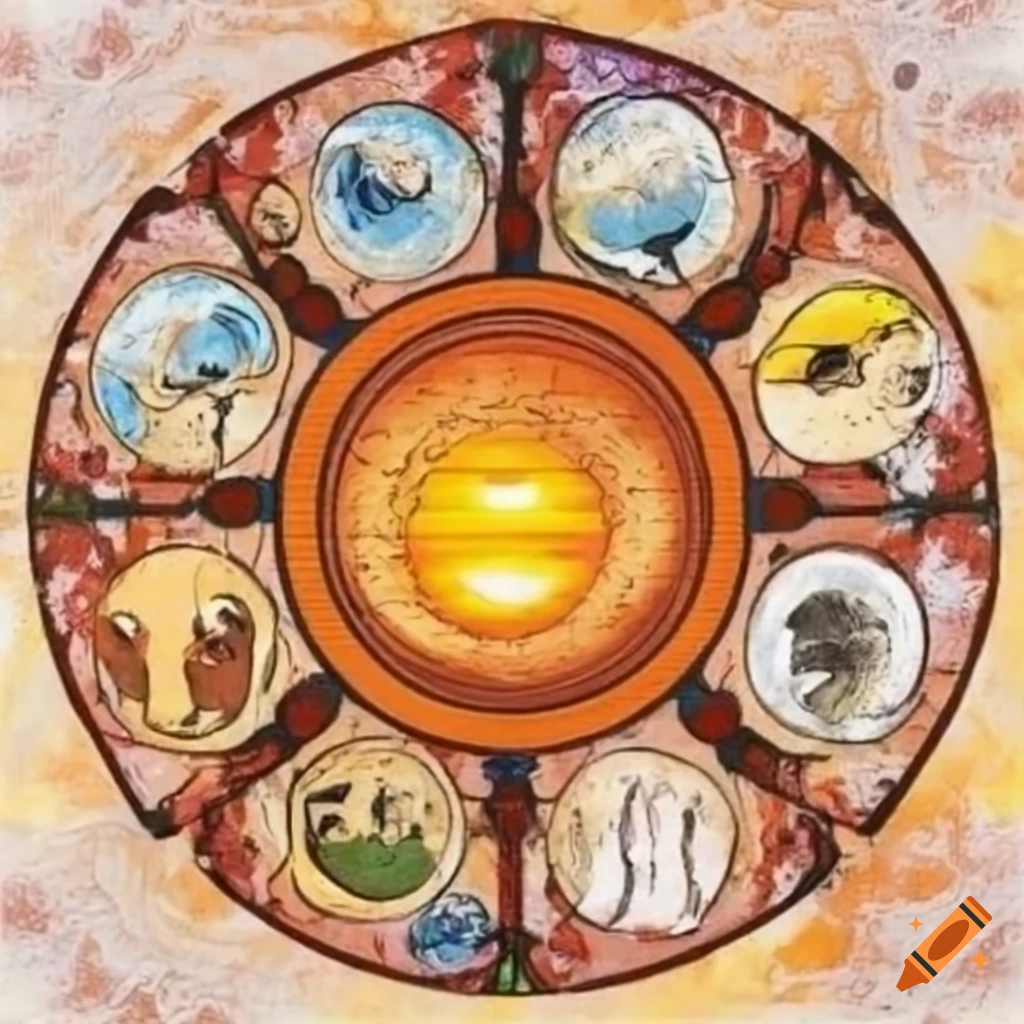 Mural depicting the eight planets and the sun