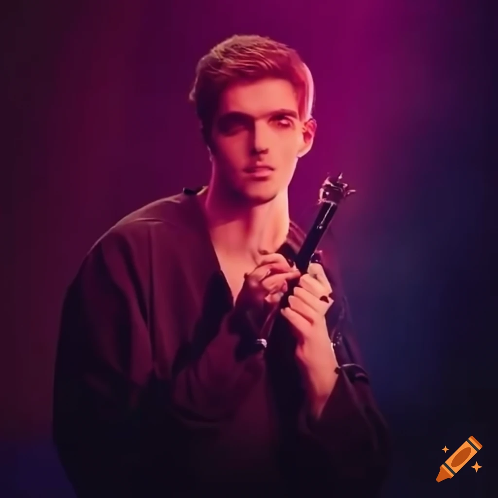 Lauv performing on stage at sunset on Craiyon