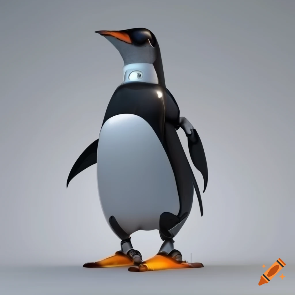 High-tech robotic penguin with futuristic design on Craiyon