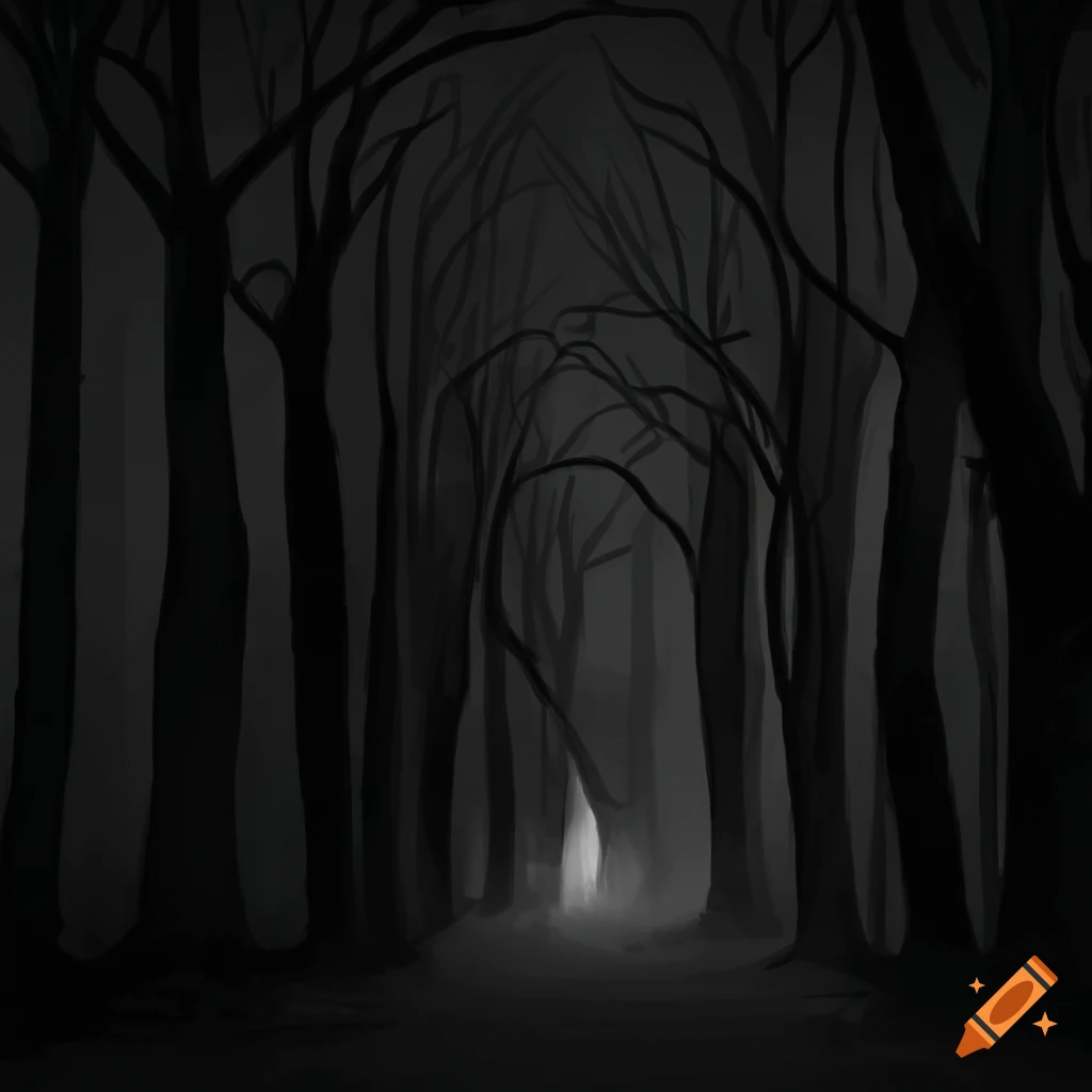 Drawing with a line dividing a normal scene from a dark one on Craiyon