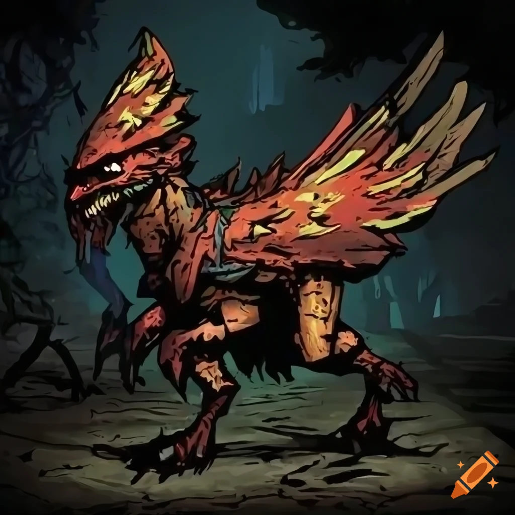 Colorful feathered raptor in a jungle on Craiyon