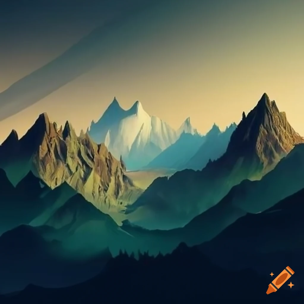 Magical mountain landscape on Craiyon