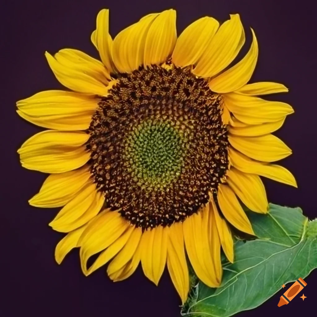 Close-up of a golden sunflower on Craiyon