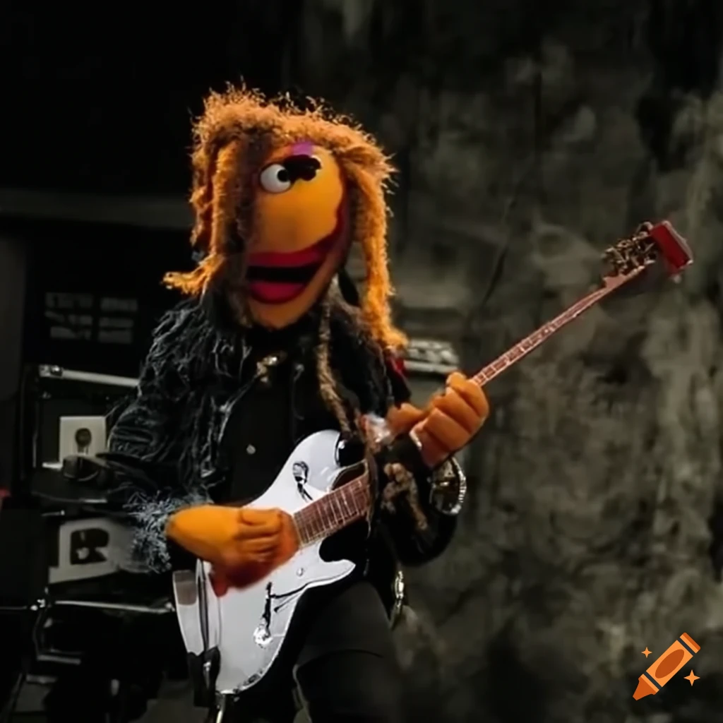 Grunge musician muppet with dreadlocks on Craiyon