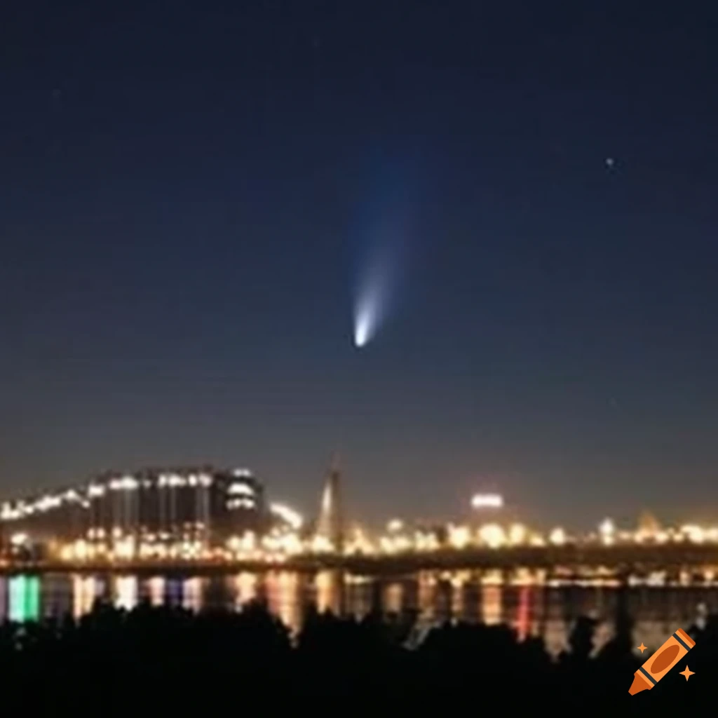 Image of a comet crashing into a city on Craiyon