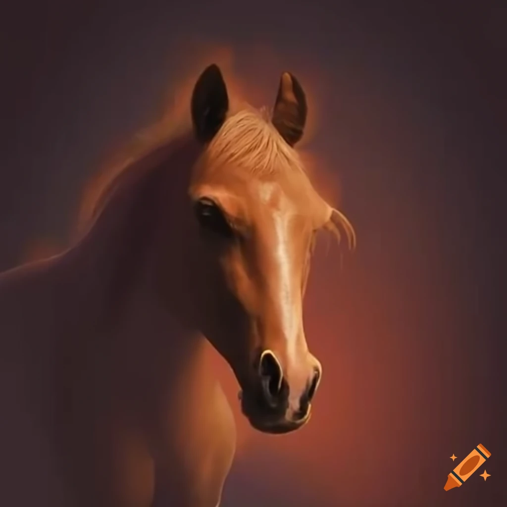 Elegant horse with flowing mane