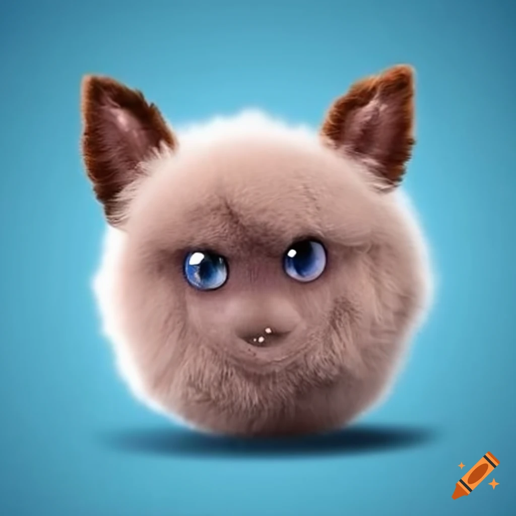 Fluffy filly ball with saucer eyes on Craiyon