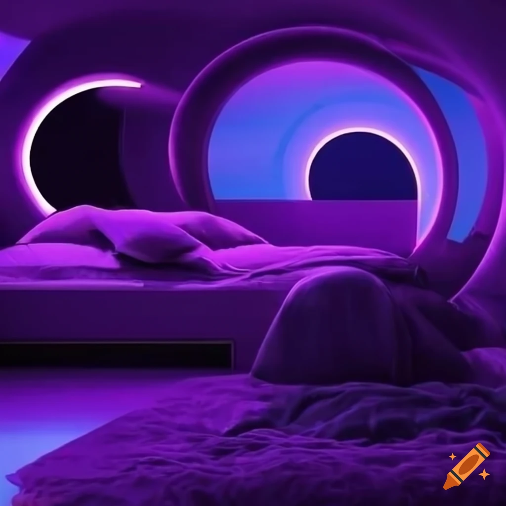 Futuristic Purple lit Bedroom Futuristic Purple lit Bedroom