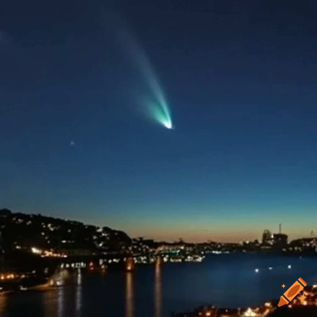 Image of a comet crashing into a city on Craiyon