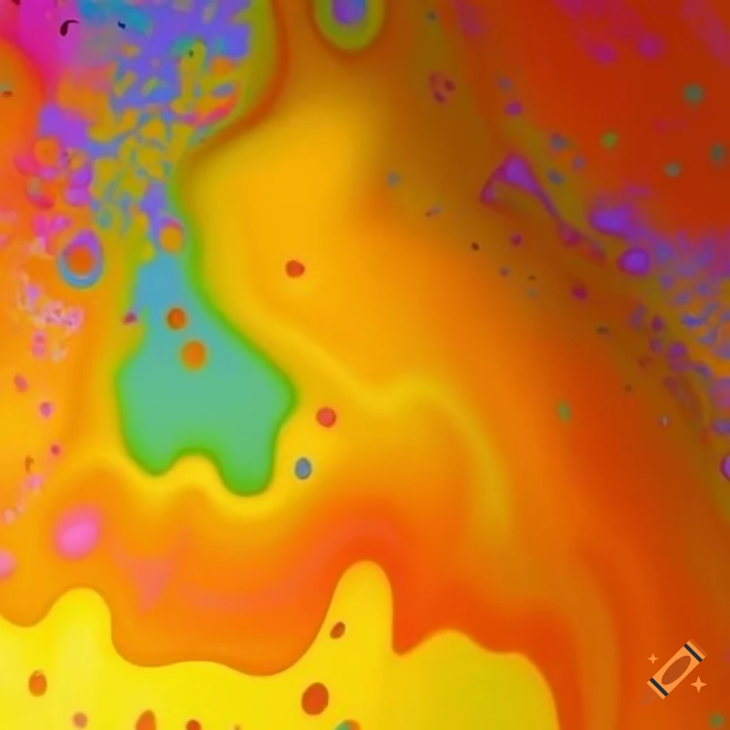Vibrant abstract art with colorful puddles