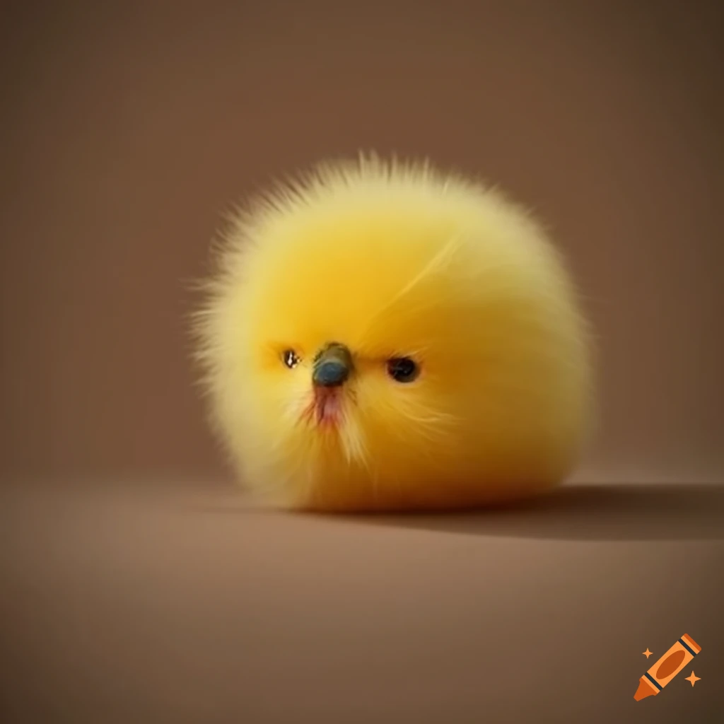 Adorable fluffy yellow puppy with big eyes