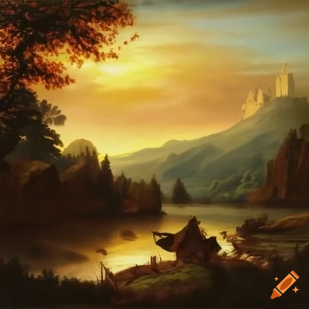 Renaissance landscape painting on Craiyon