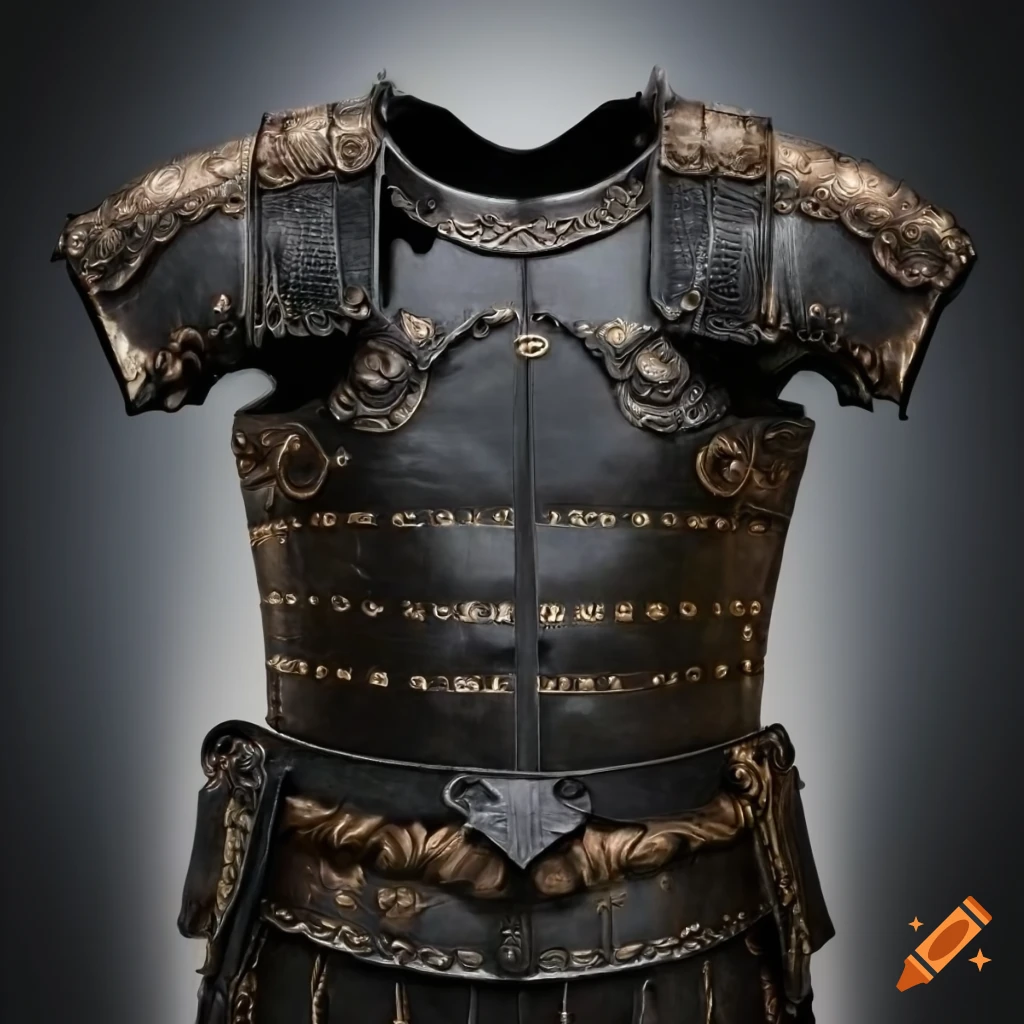 Black chest plate with wolf engravings on Craiyon