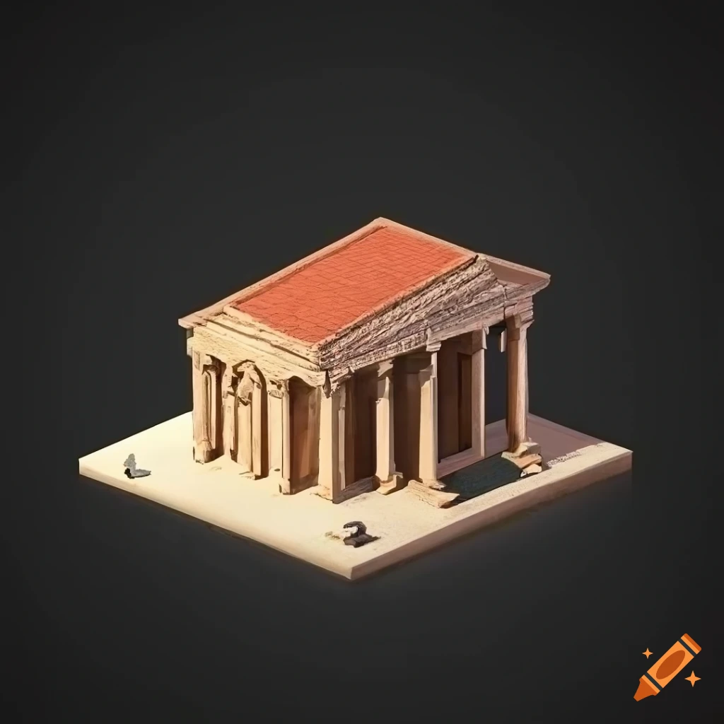 Isometric view of a roman house in volubilis