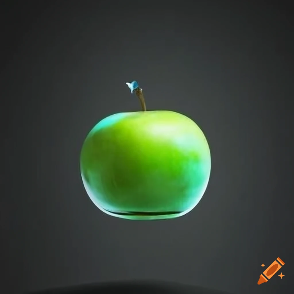 Floating green apple