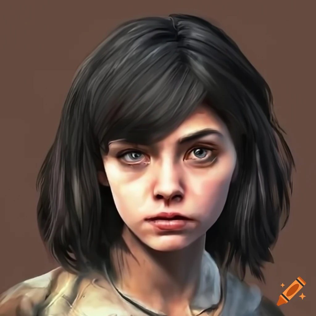 Character from fallout with black hair on Craiyon