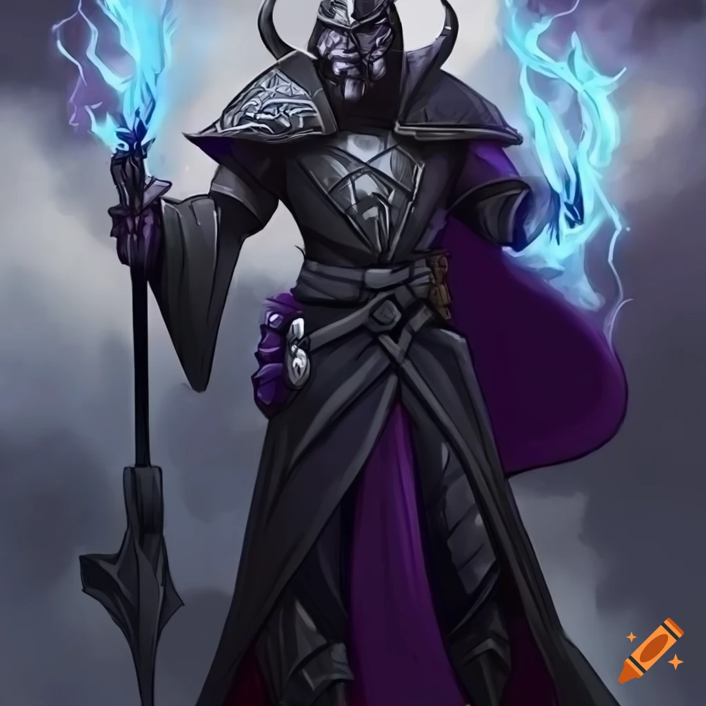 Dark dragon-themed male character artwork