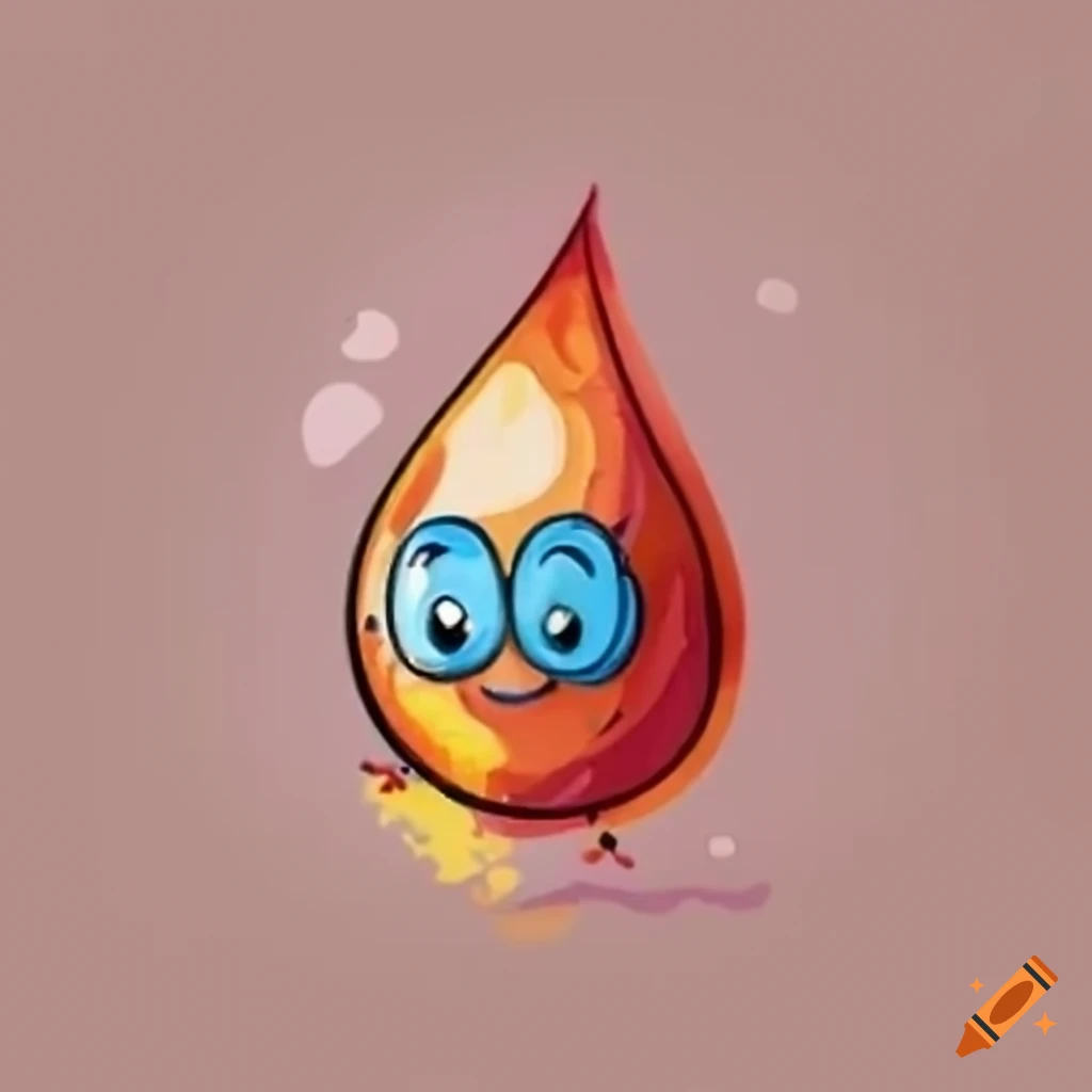 Cartoon character of an oil drop