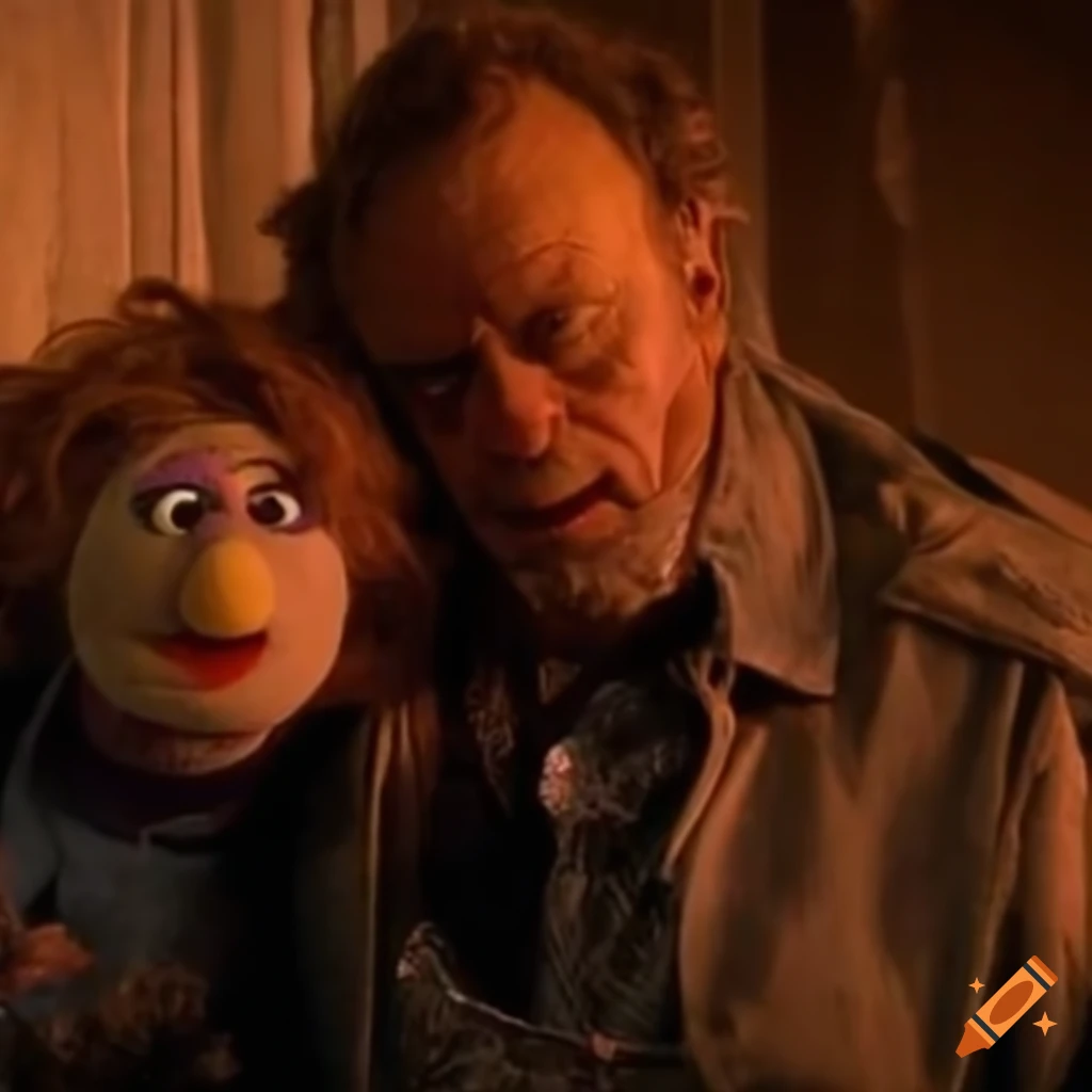 Muppet in a car crash scene on Craiyon