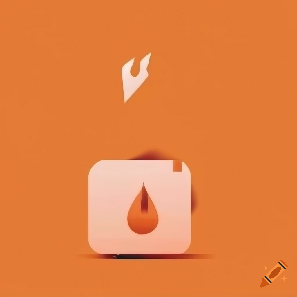 Text file icon with liquid drop in orange tones