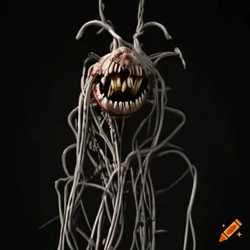 Sculpture of a terrifying wire monster