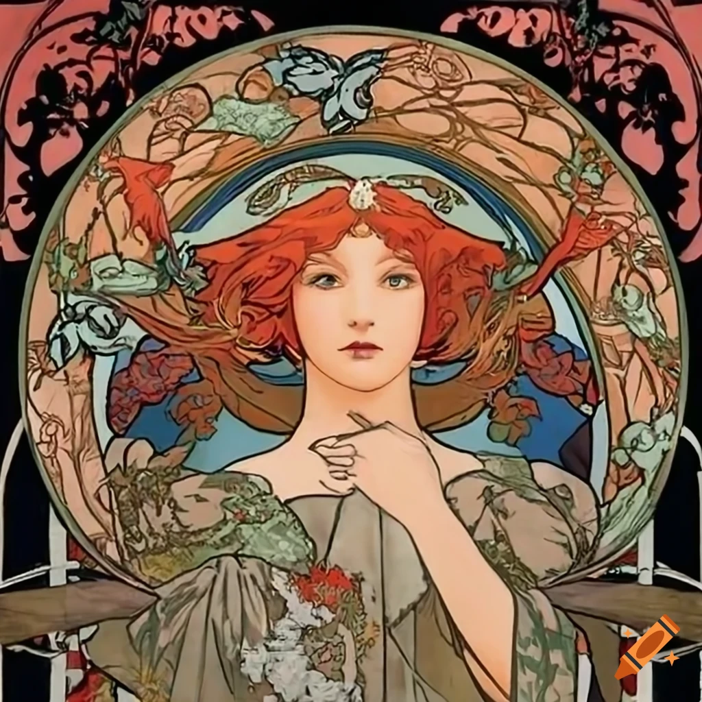 Christmas landscape in alphonse mucha style on Craiyon