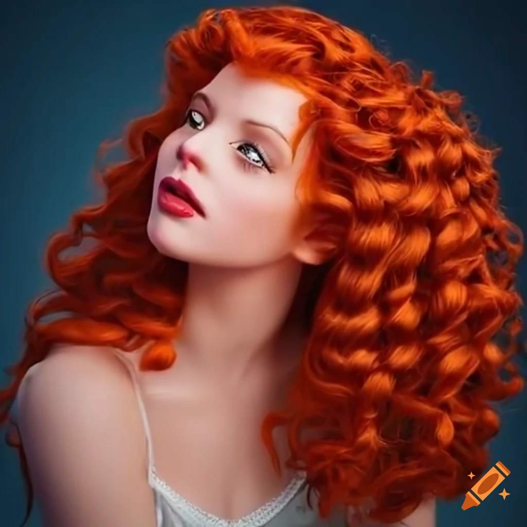 Disney-style character with red curly hair on Craiyon